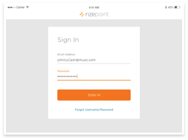 Signing into Mobile Auditor – Rizepoint