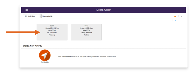 Mobile Auditor - Start an Audit – Rizepoint